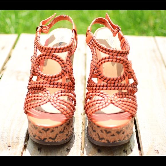 Mossimo Supply Co. | Shoes | Mossimo Platform Orange And Black Sandals ...